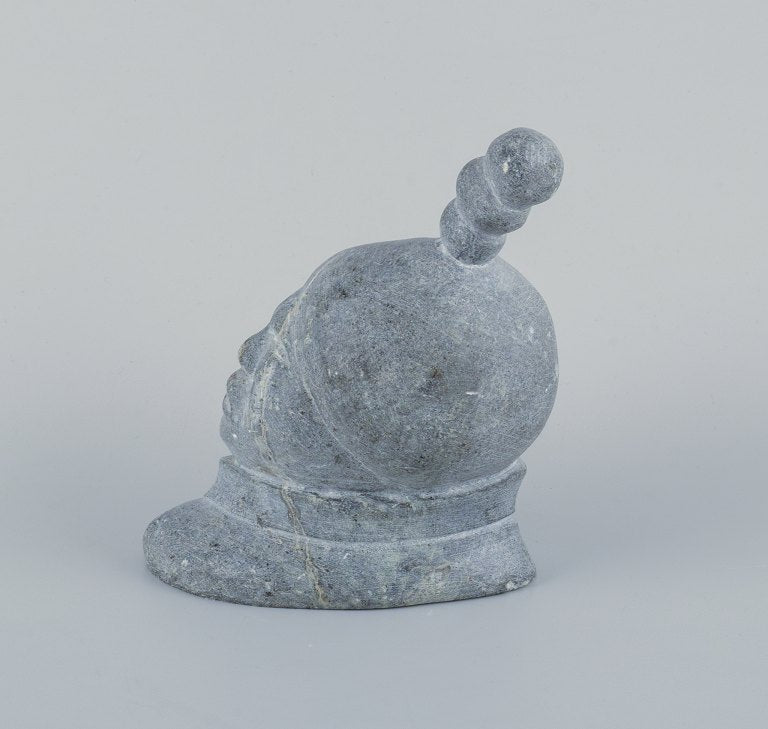 Greenlandica, Sarak, Greenlandic woman in profile, sculpture in soapst ...