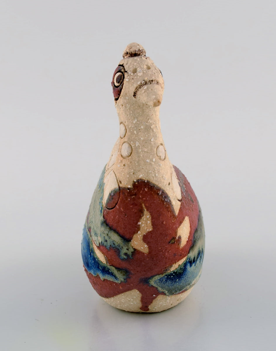 South African studio ceramist. Unique bird in hand-painted glazed cera ...