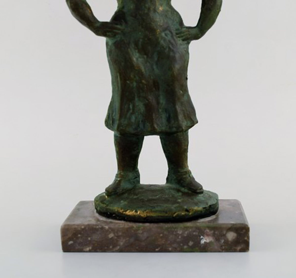 Eric Demuth, Swedish sculptor. Bronze sculpture on marble base. Woman ...