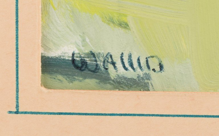 Helmer Wallin (1906-2004), Sweden. Watercolor on paper. Modernist land ...